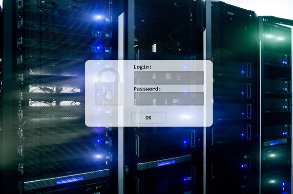Server Room Login Password Request Data Access Security — Stock Photo ...
