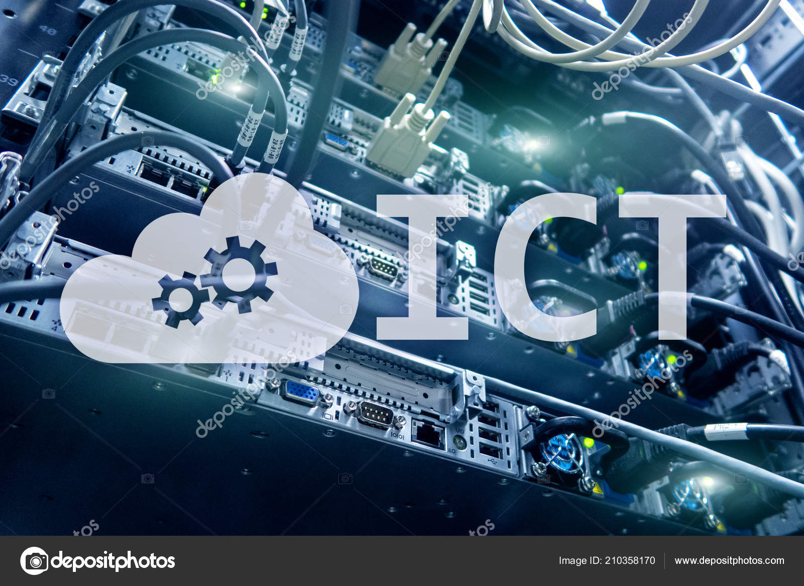 Ict Information Communications Technology Concept Server Room ...