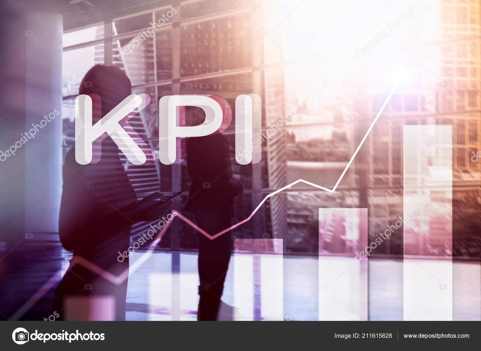 Kpi Key Performance Indicator Graph Blurred Background Stock Photo by ...