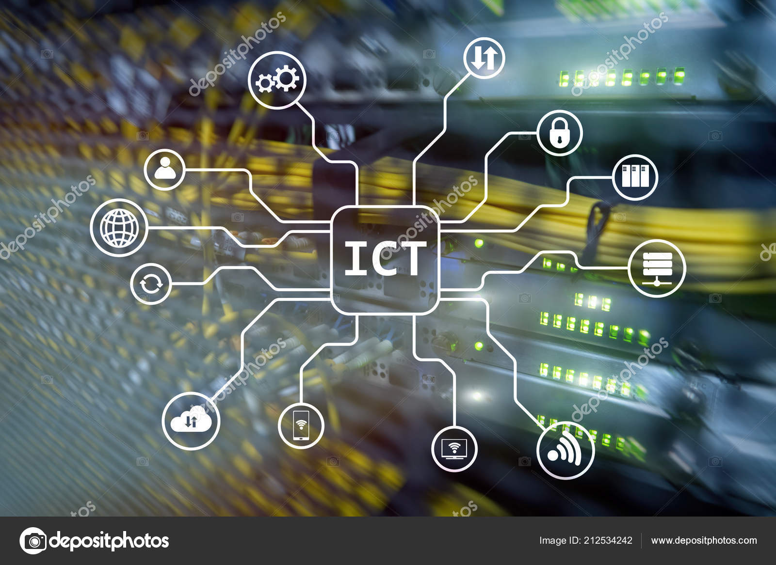 Ict Information Communications Technology Concept Server Room ...