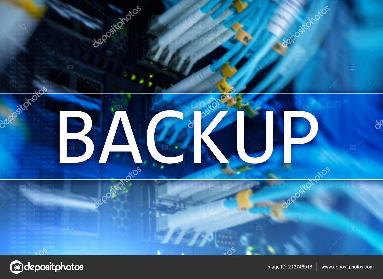 Backup Button Modern Server Room Background Data Loss Prevention System ...