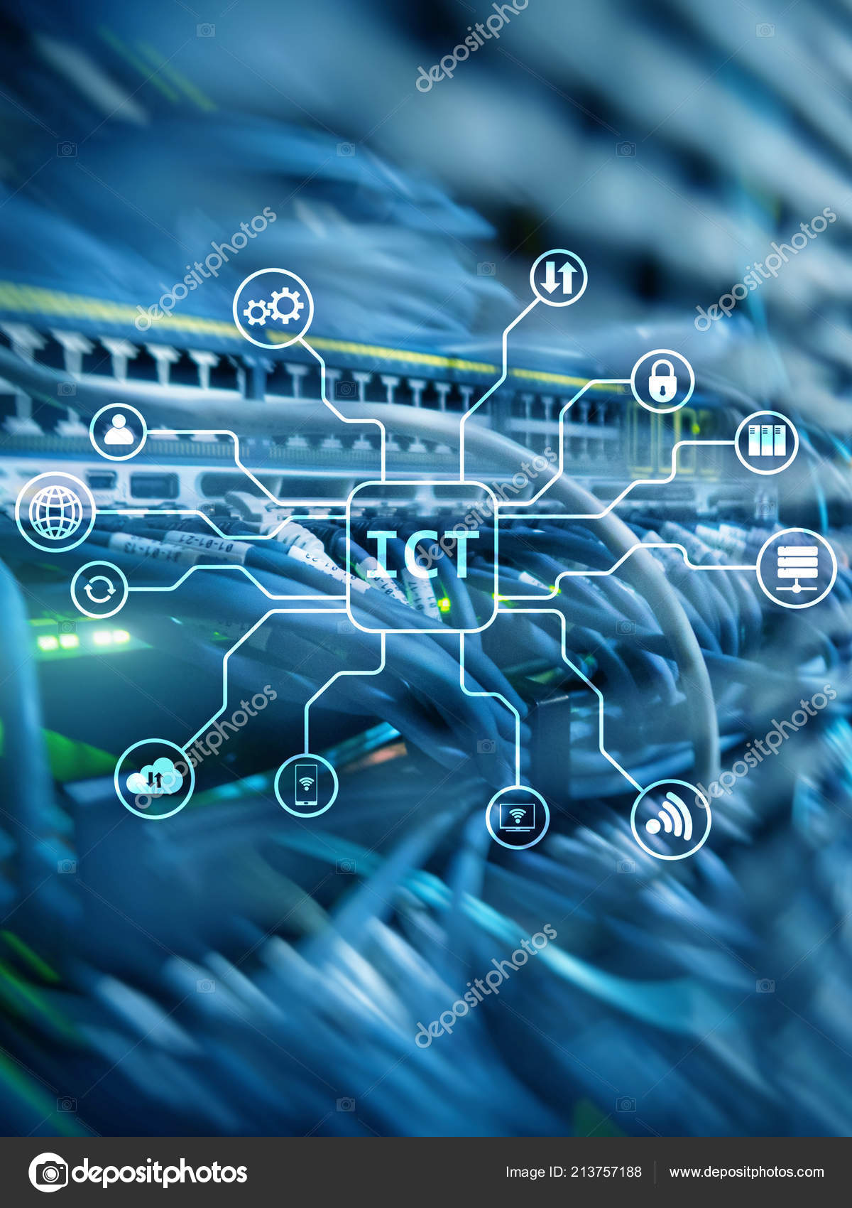 Ict Information Communications Technology Concept Server Room ...