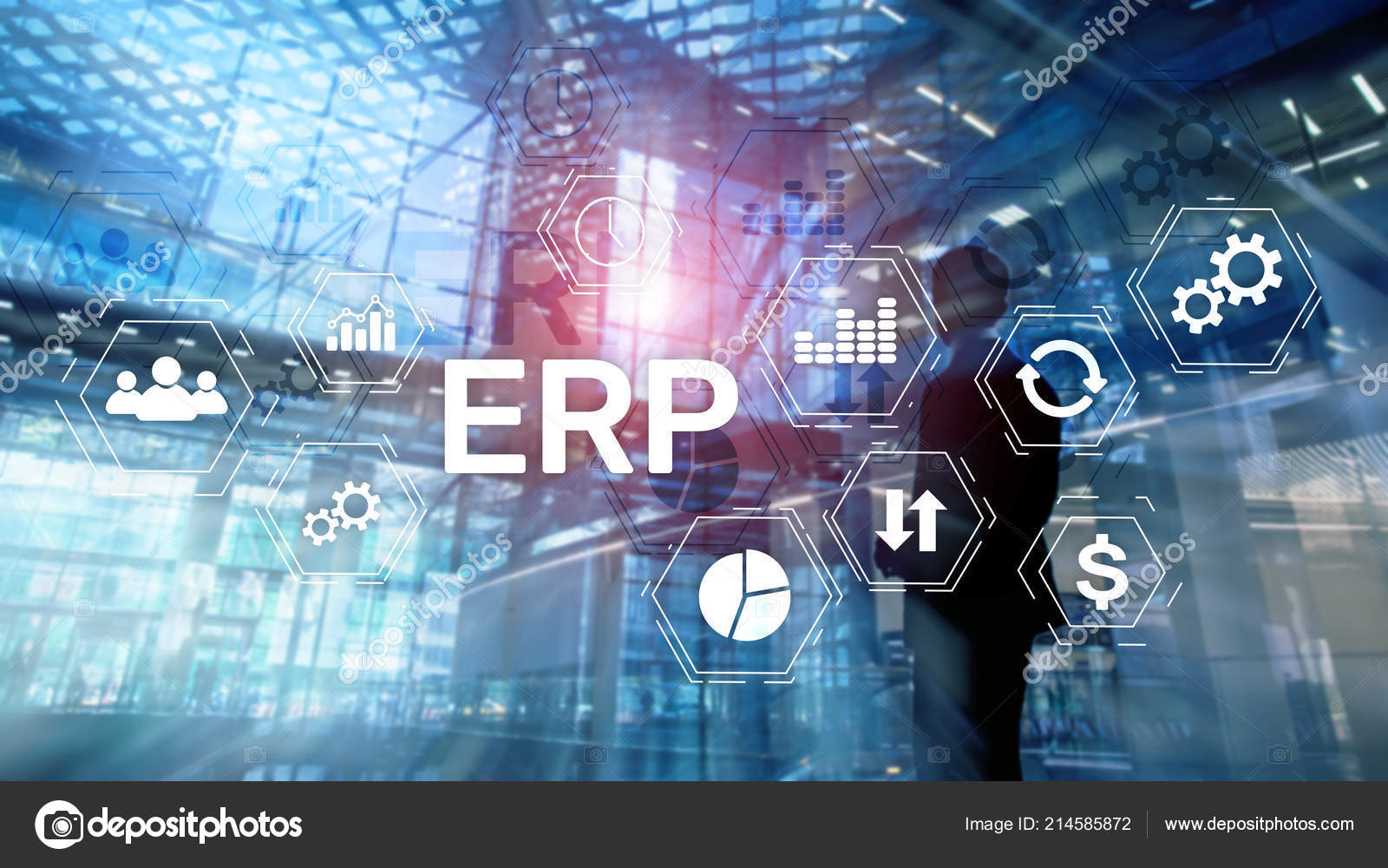 Erp System Enterprise Resource Planning Blurred Background Business ...