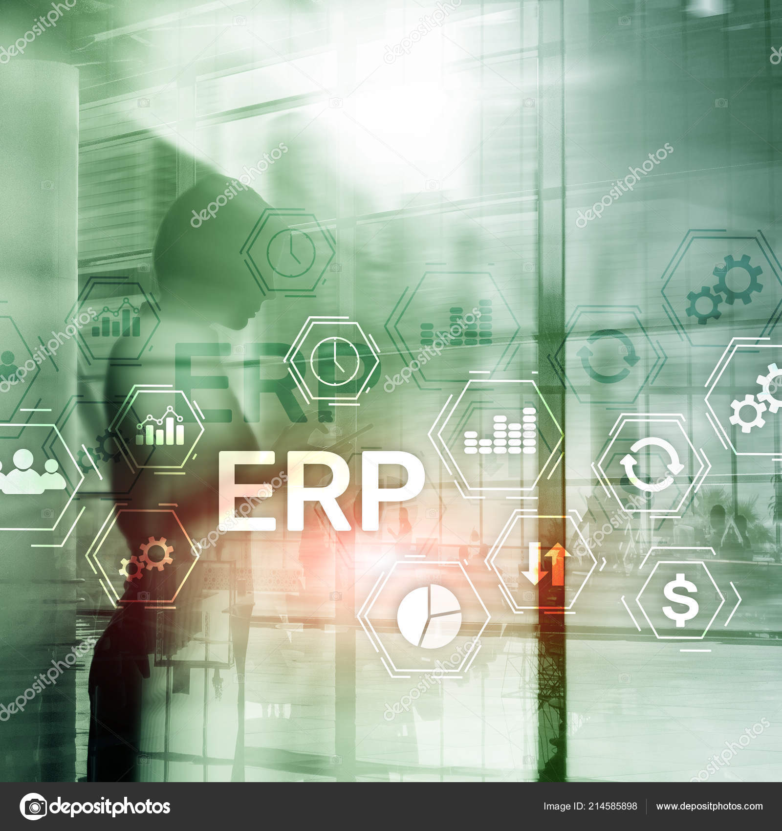 Erp System Enterprise Resource Planning Blurred Background Business ...