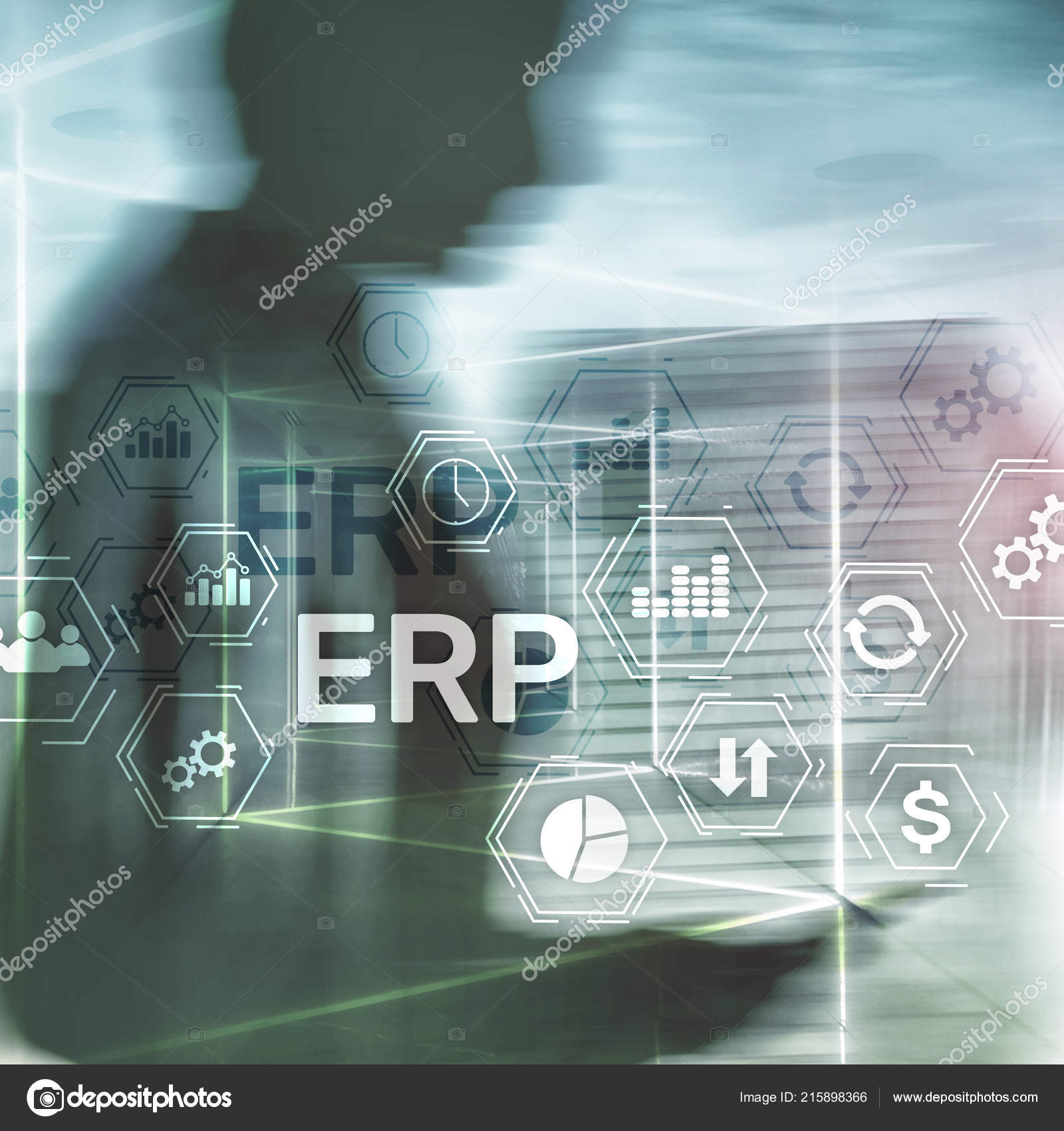 Erp System Enterprise Resource Planning Blurred Background Business ...