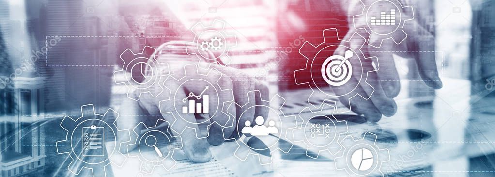 Concepto de automatización de procesos empresariales. Engranajes e ...