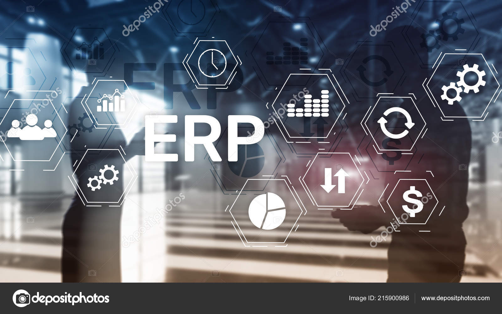 Erp System Enterprise Resource Planning Blurred Background Business ...