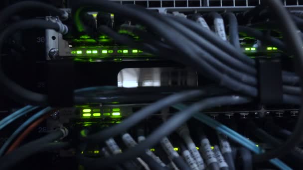 Ethernet Network Connection Hub Blinking Lights Dark Server Room Close ⬇ Video by © Funtap Stock ...