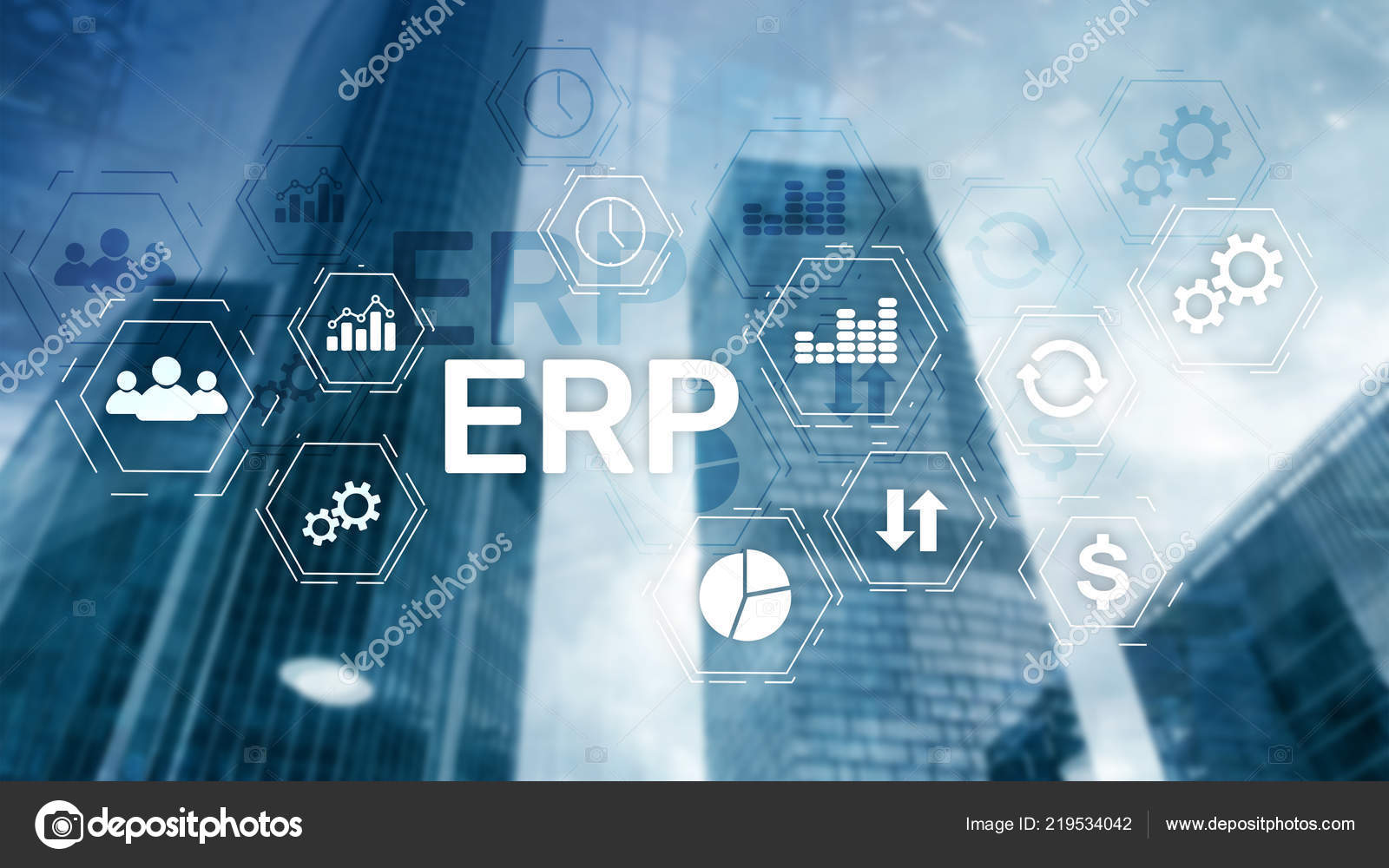 Erp System Enterprise Resource Planning Blurred Background Business ...