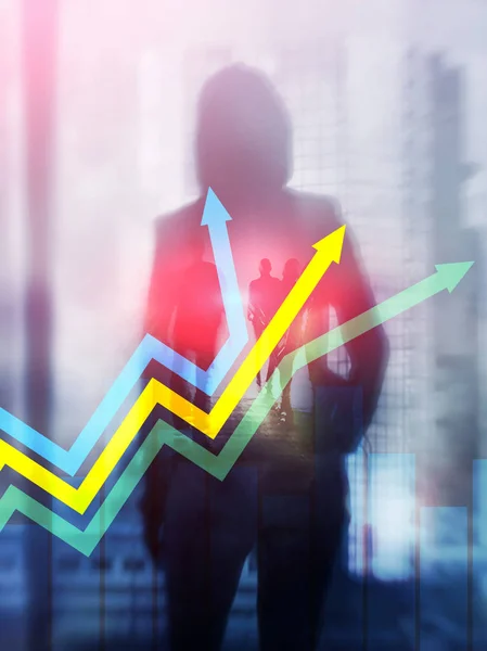 Financial growth arrows graph. Investment and trading concept. Abstract ...