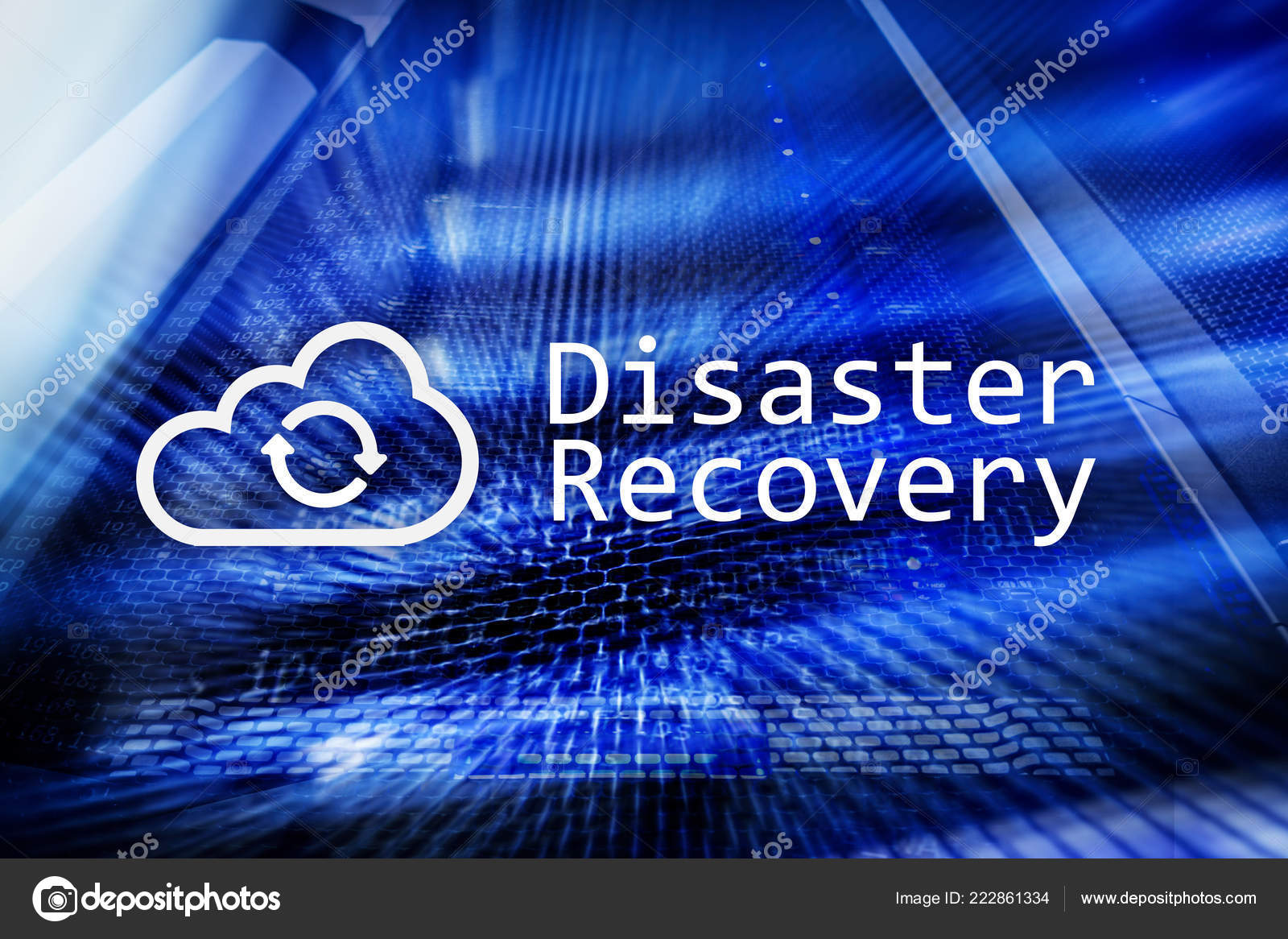 Disaster Recovery Data Loss Prevention Server Room Background Stock ...
