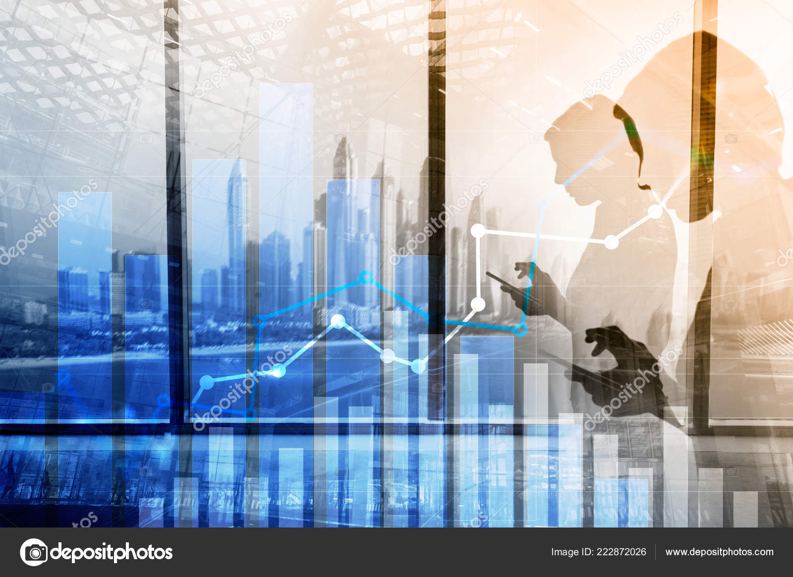 Financial Growth Graph Sales Increase Marketing Strategy Concept ...