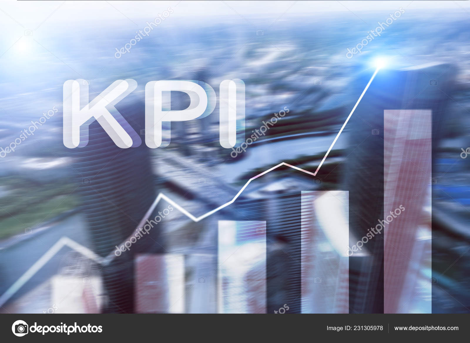 Kpi Key Performance Indicator Graph Blurred Background — Stock Photo ...