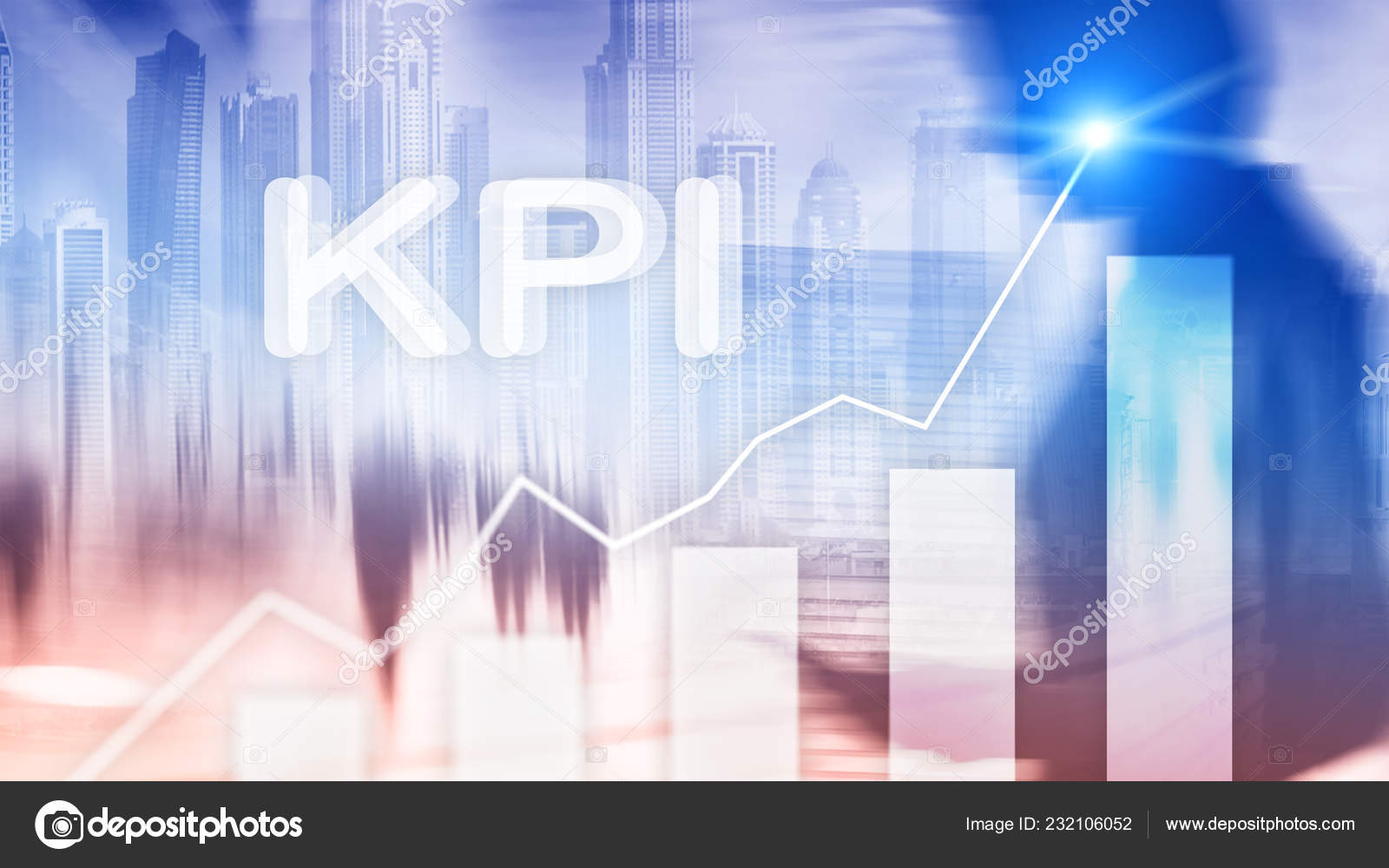 Kpi Key Performance Indicator Graph Blurred Background — Stock Photo ...