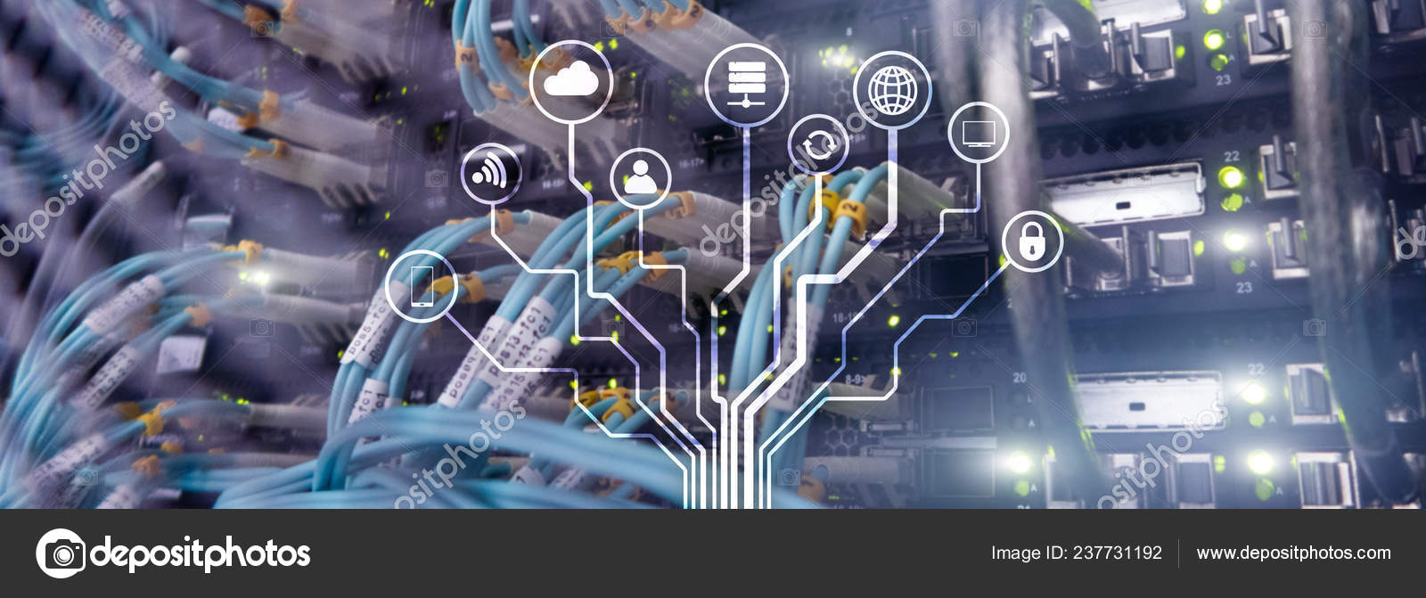 IOT, Internet of things telecommunication concept server room Stock ...