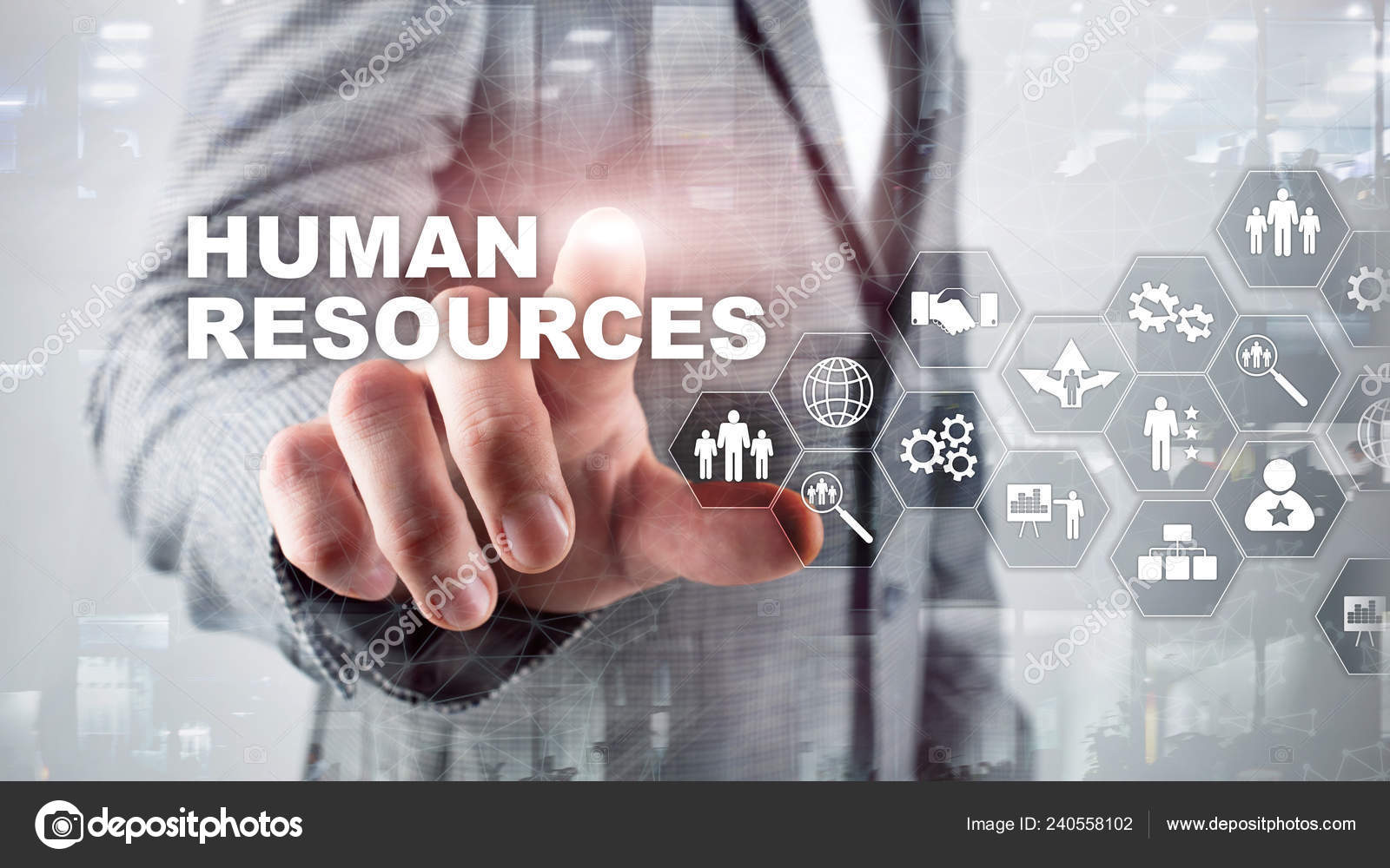Human Resources HR management concept. Human resources pool, customer ...