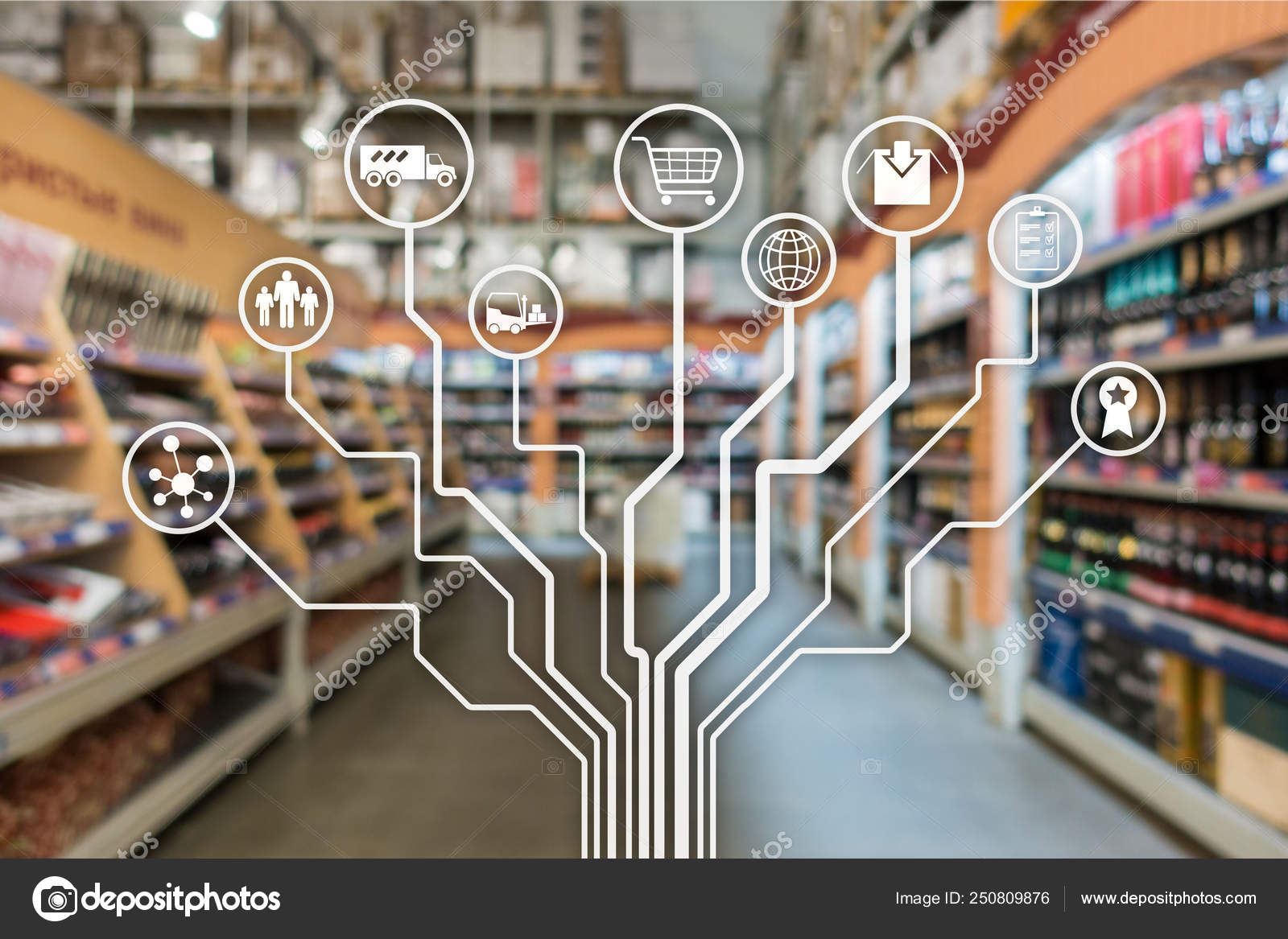 Retail concept marketing channels E-commerce Shopping automation on ...