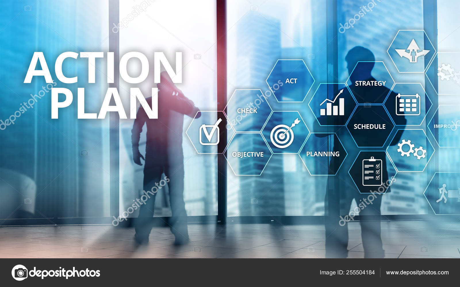 Action Plan Strategy Planning Vision Direction Financial Concept ...