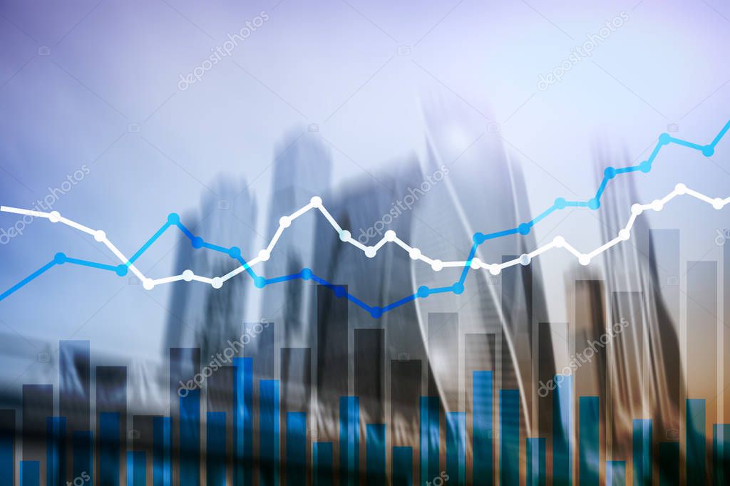 Gr ficos y diagramas financieros de doble exposici n. 2024