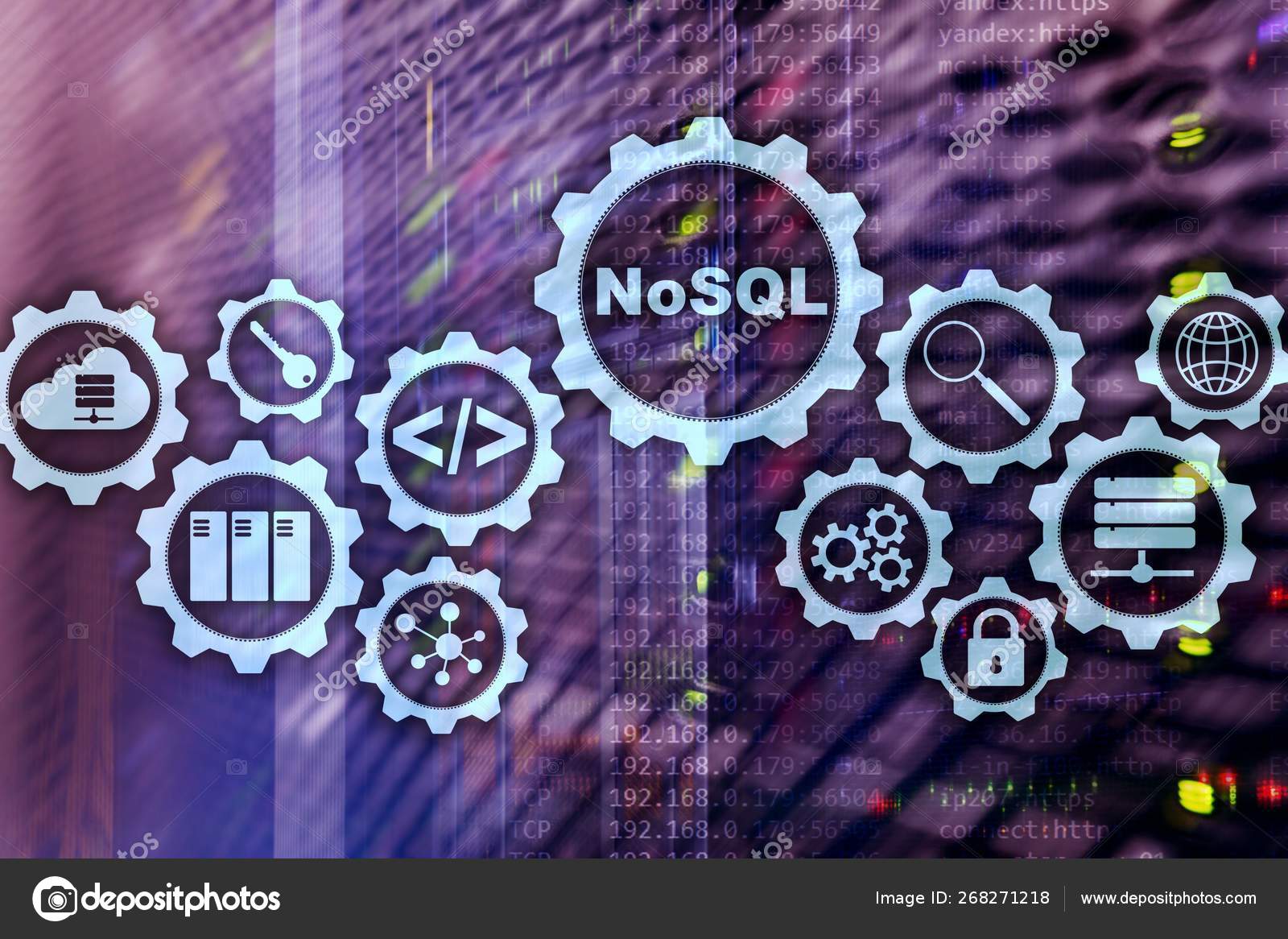 NoSQL. Structured Query Language. Database Technology Concept. Server ...