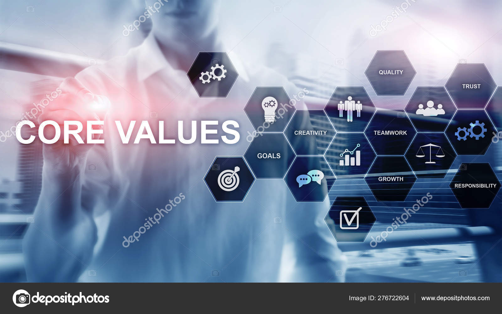 Core Values Concept Virtual Screen Business Finance Solutions Stock ...