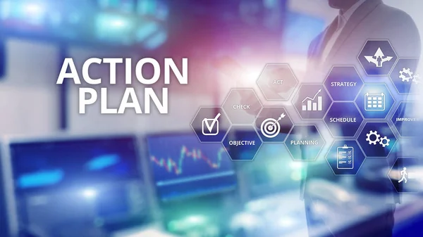 Action Plan Strategy Planning Vision Direction. Financial concept on ...