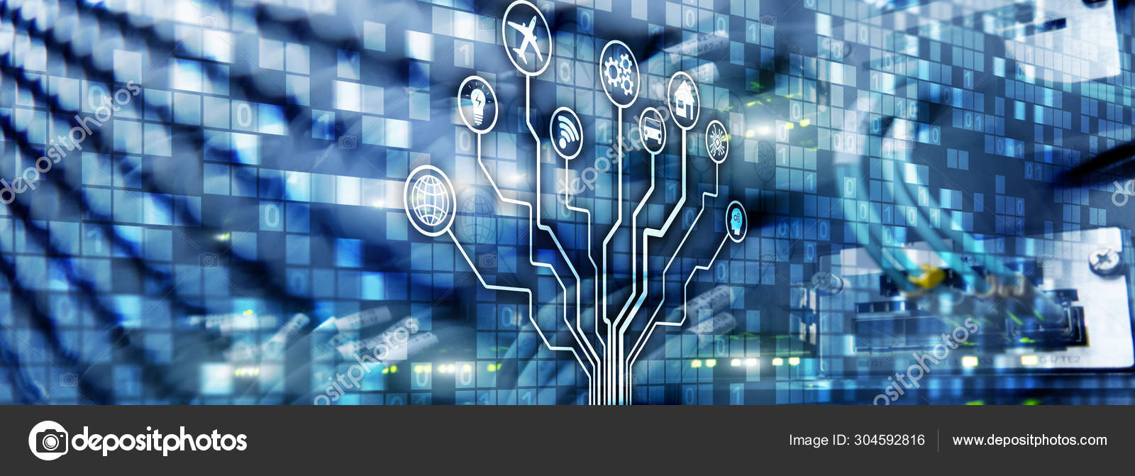 Smart server concept. IOT Internet of Things. ICT Information ...