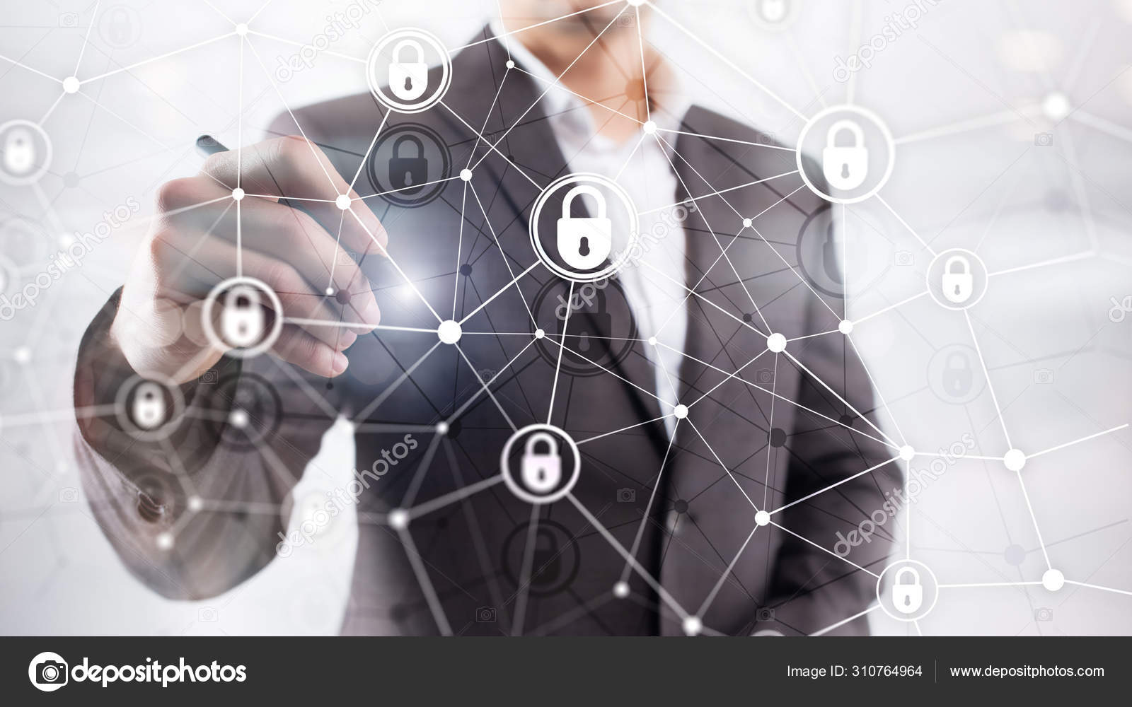 Cyber security, information privacy, data protection concept on modern ...