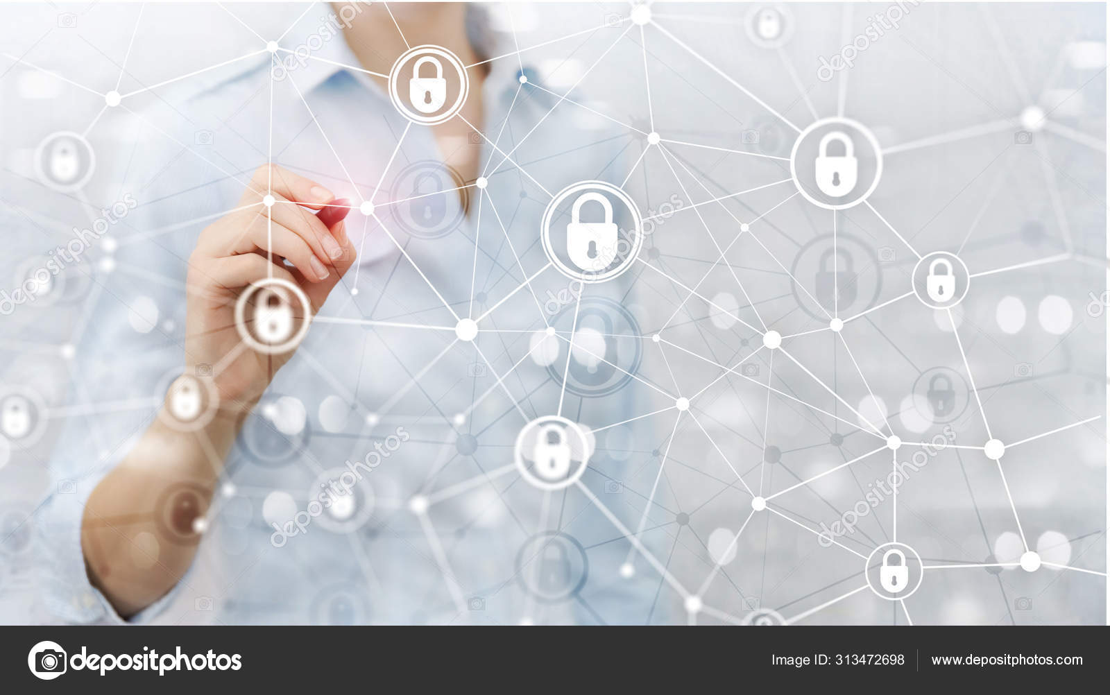 Cyber security, information privacy, data protection concept on modern ...