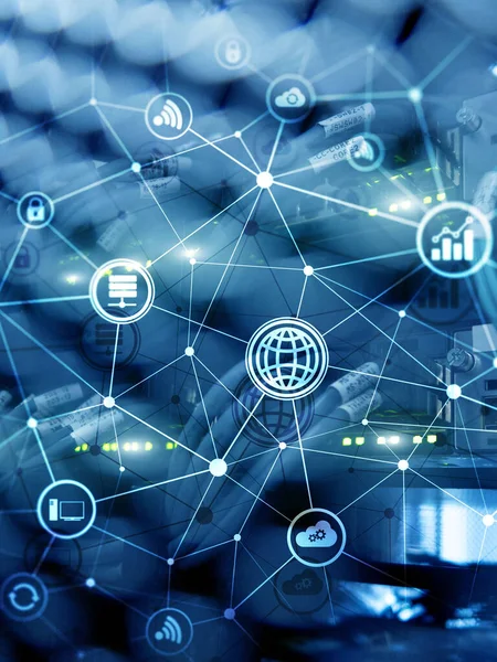 Computing concept. Technology infrastructure cloud computing and communication on data center ...