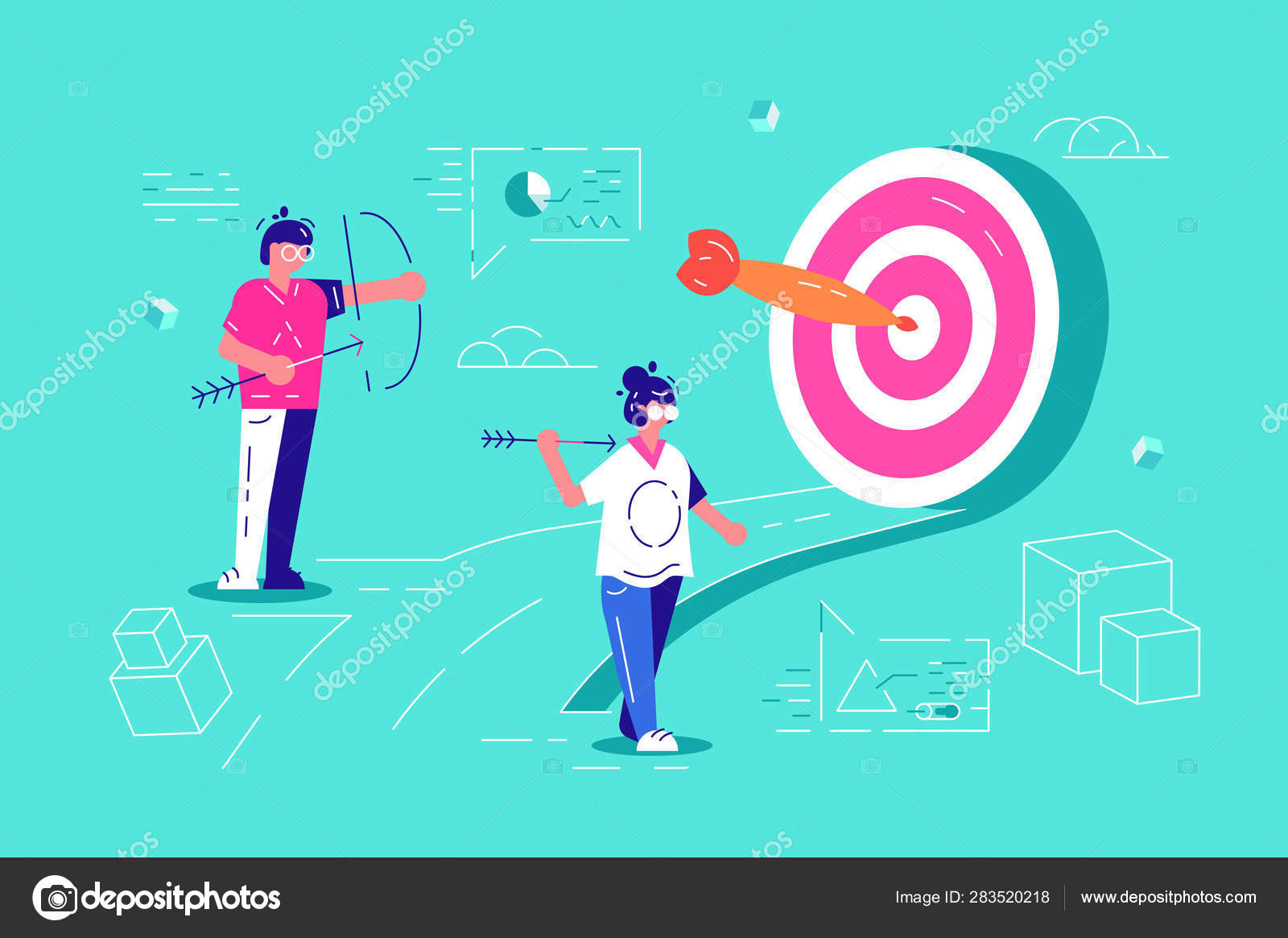 Concept teamwork to build organizational Stock Vector Image by ...