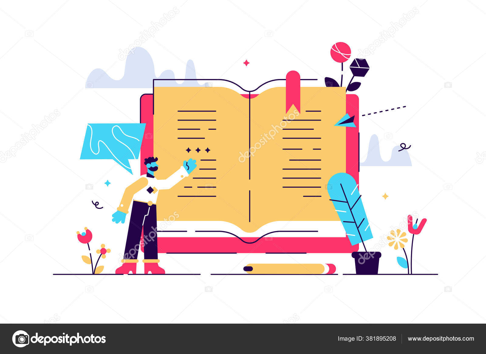 Ilustración vectorial poética. Plano pequeño Vector de stock #381895208 ...