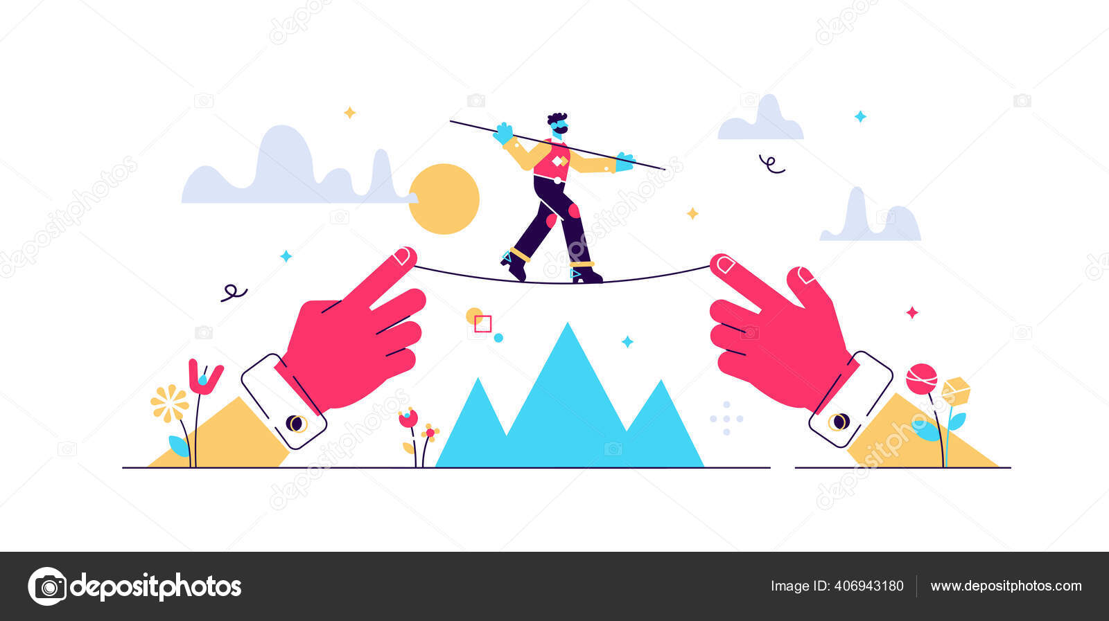 Balancing risk vector illustration. Stock Vector Image by ...