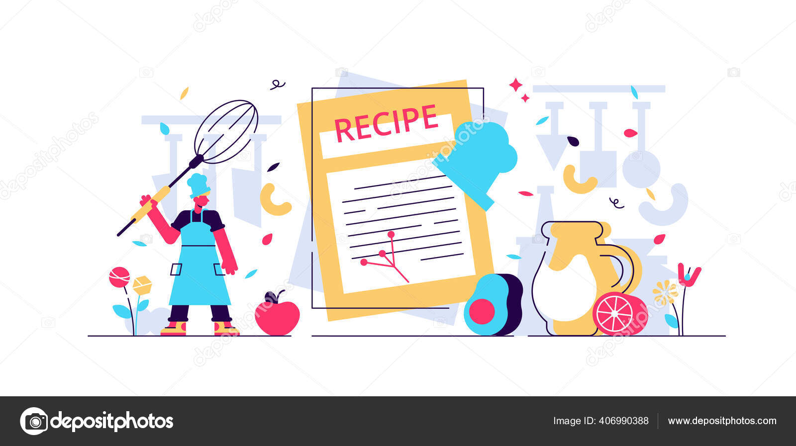 Recetas ilustración vectorial. Plano pequeño Vector de Stock de ...