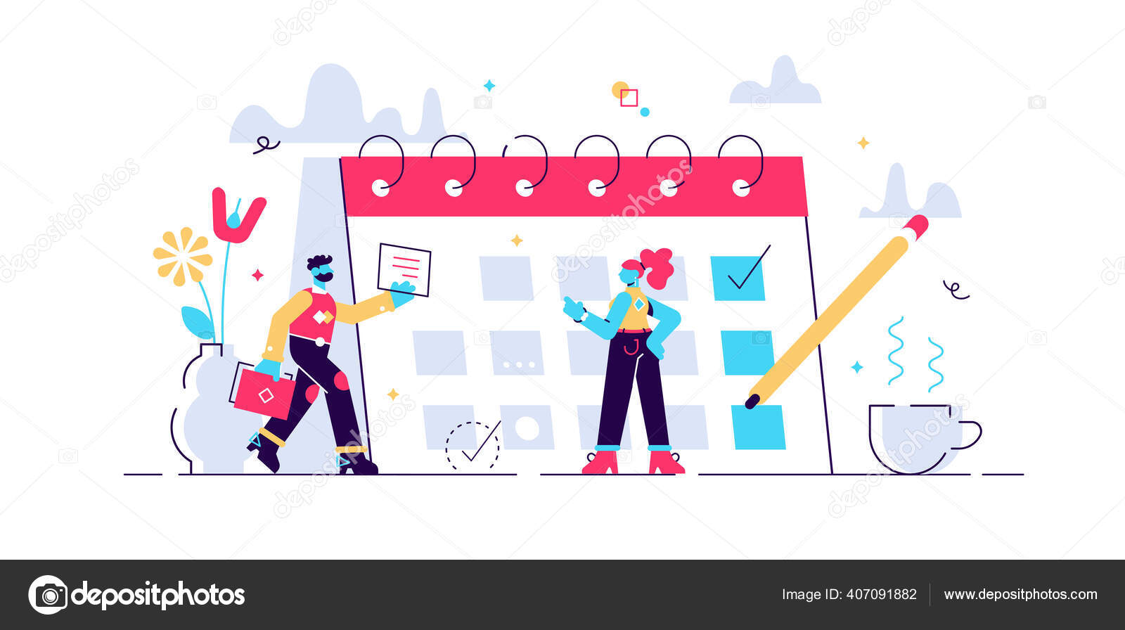 Planning vector illustration. Flat mini Stock Vector by ...