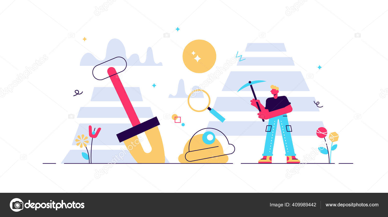 Geology vector illustration. Flat tiny Stock Vector Image by ...