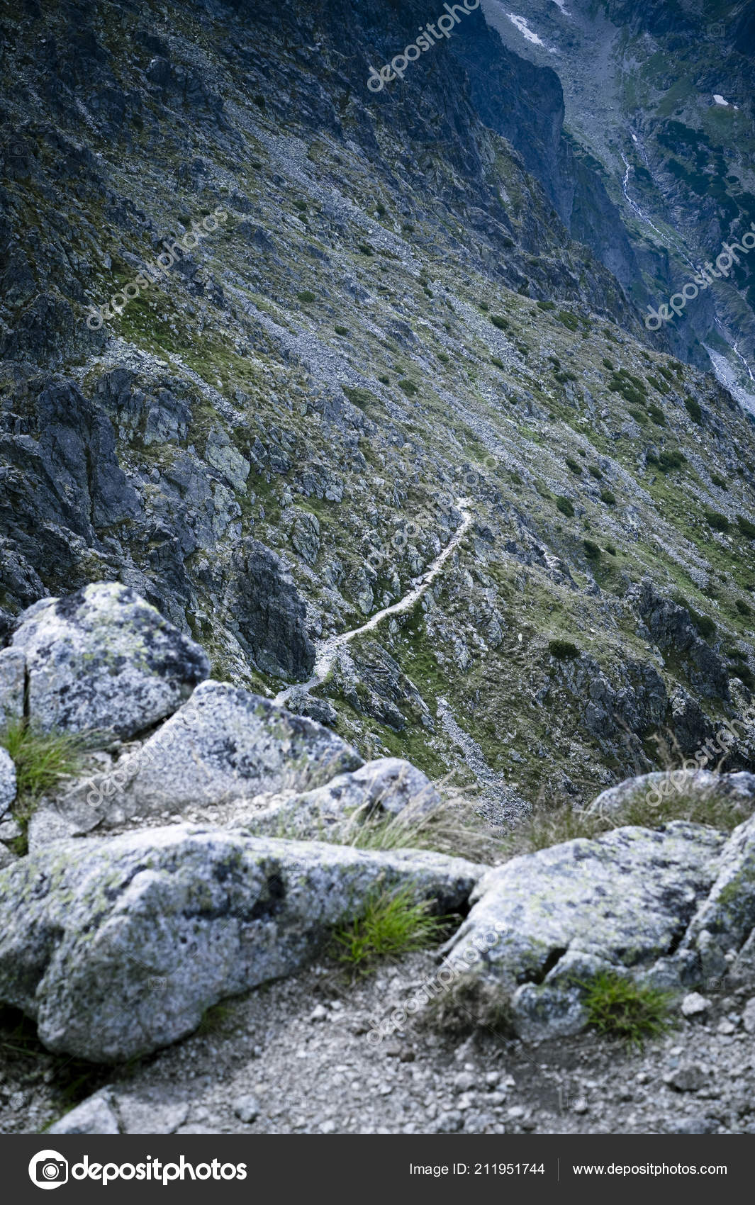 Narrow Mountain Path Top Velka Svistovka Tatra Mountains Slovakia ...