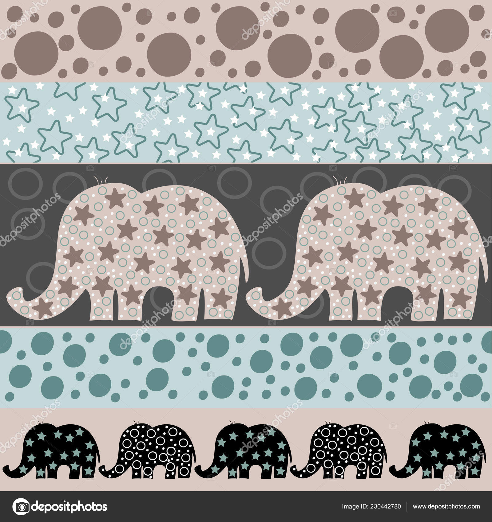 Elephant Print Vector