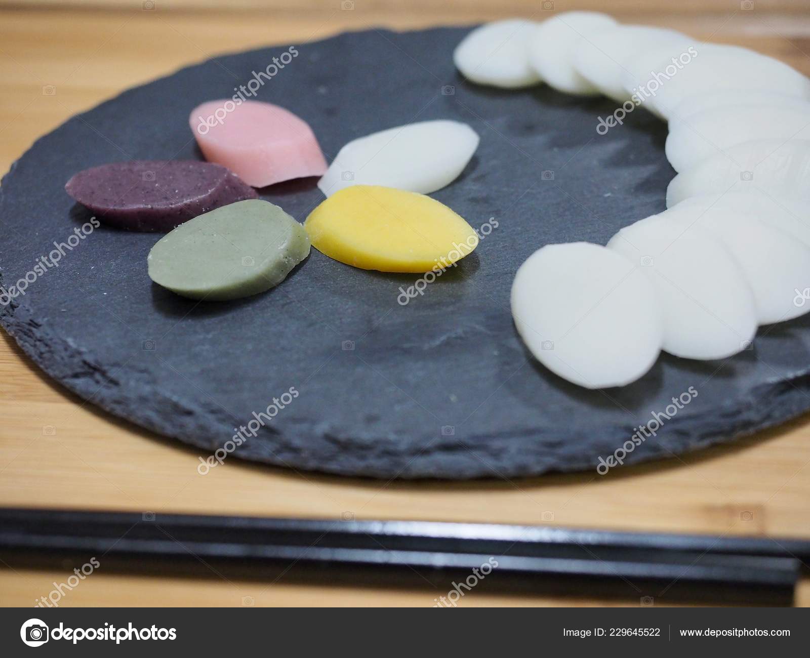 Korean Food Five Colors Bar Rice Cake — Stock Photo © hssbb79 #229645522