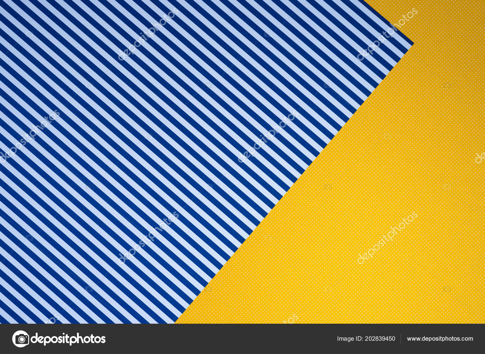 Top View Blue Striped Yellow Dotted Templates Background — Stock Photo ...