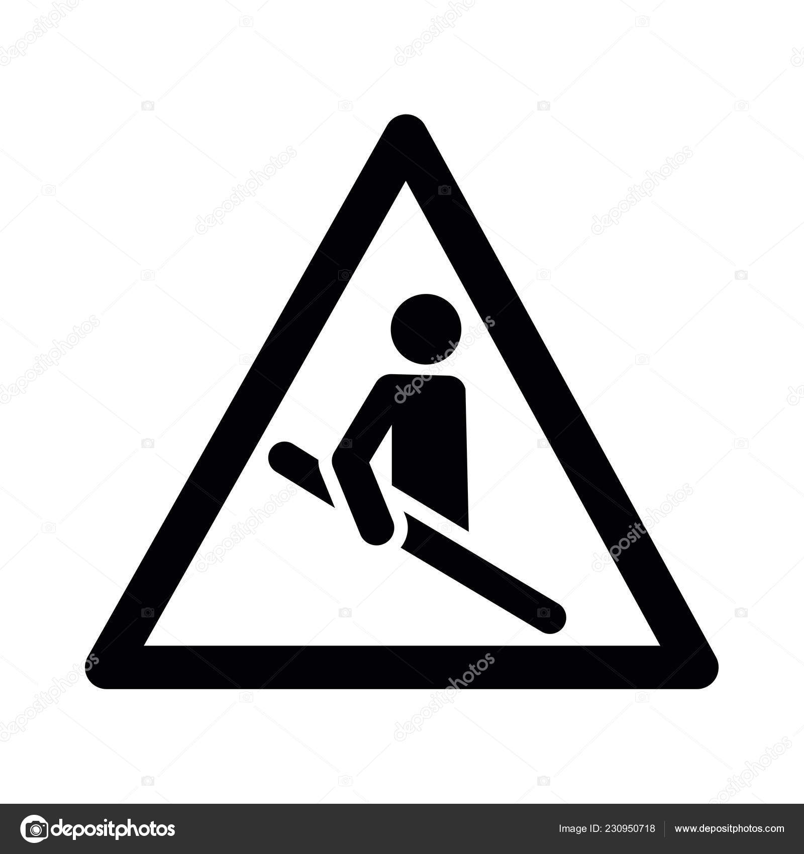 Watch Your Step Sign Vector Stick Figure Stairs Icon Stock Vector Image ...