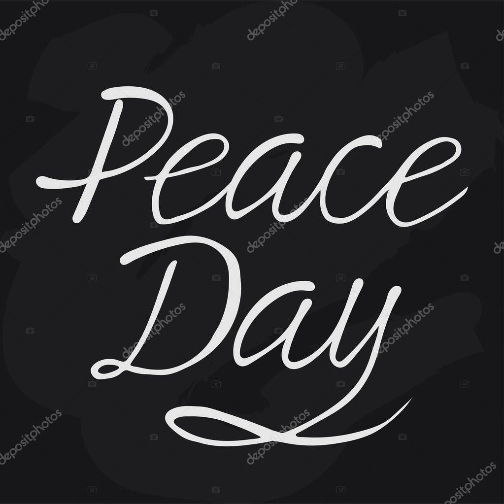Ilustración vectorial de letras del día de la paz para logothype ...