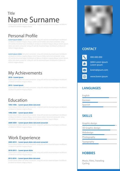 5,168,596 Plantilla de perfil personal Vector Images | Depositphotos