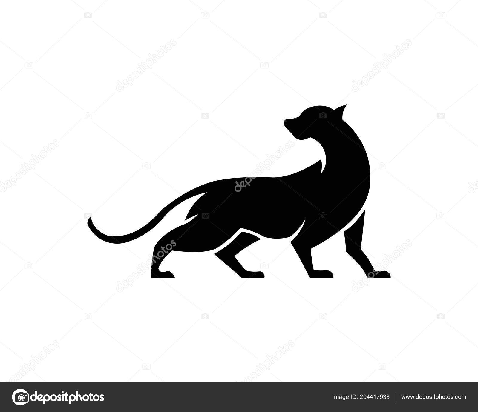 Leopardos Puma Pantera Silueta Acción Tigre Buen Uso Para Símbolo ...