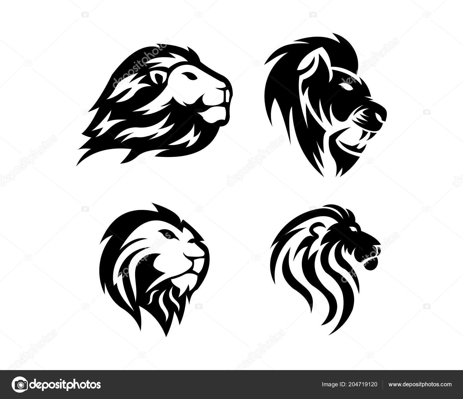Löwenkopf Logotyp Der Vektorvorlage Kreative Illustration Stock ...