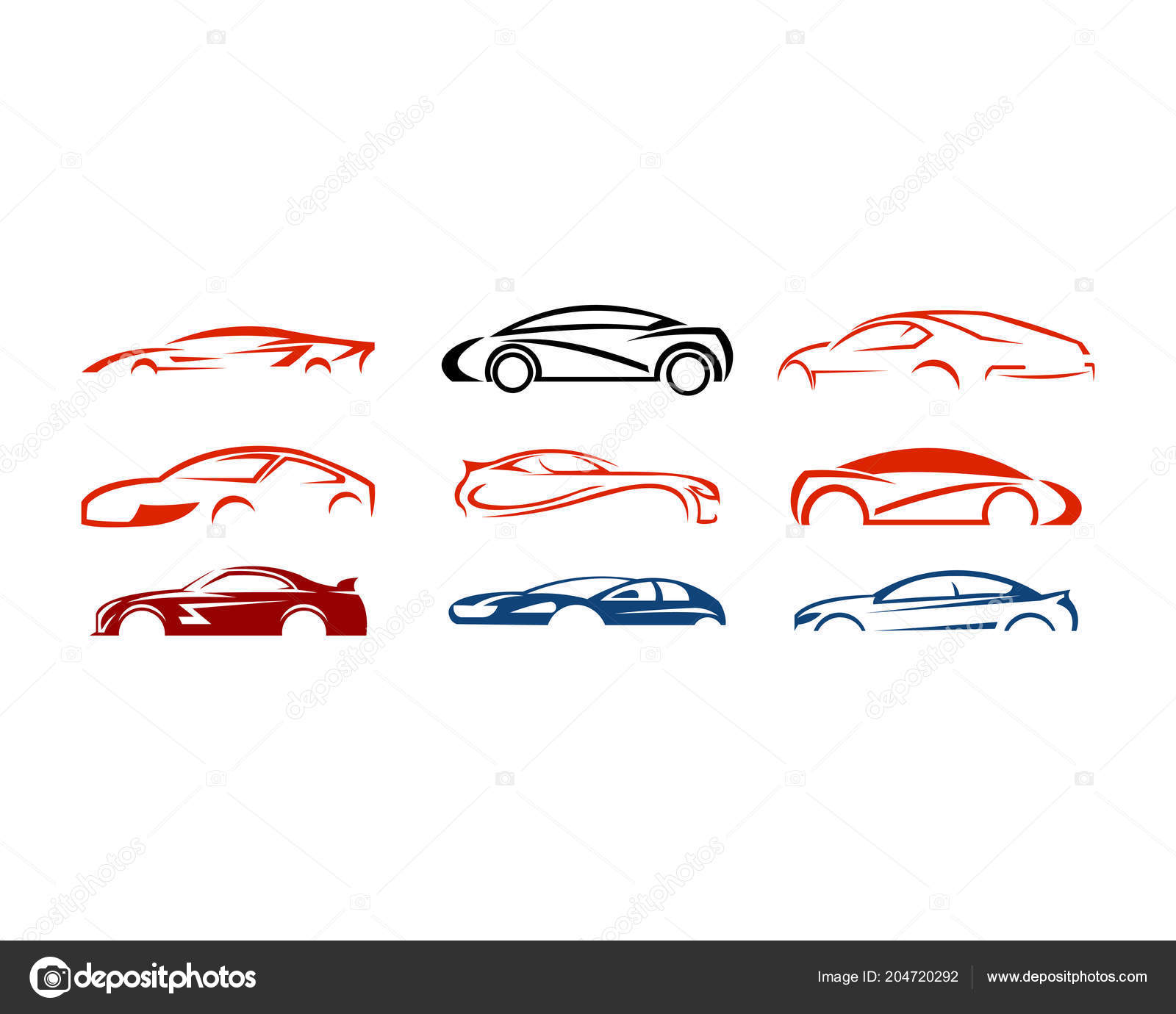Set Vector Car Logo Set Vector Automotive Logo Set Car Stock Vector ...