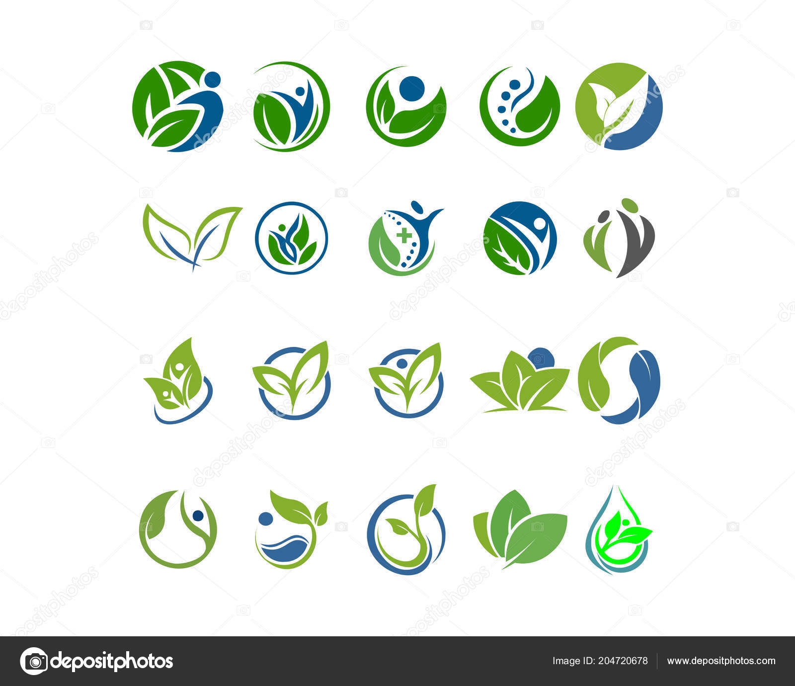 People Community Green Leaf Ecology Nature Element Stock Vector Image ...