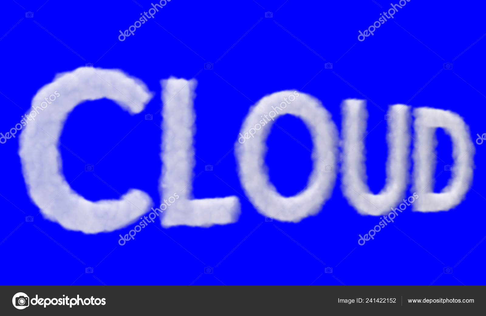 Rendering Volume Forming Cloud Text Written Capital Letters Blue ...