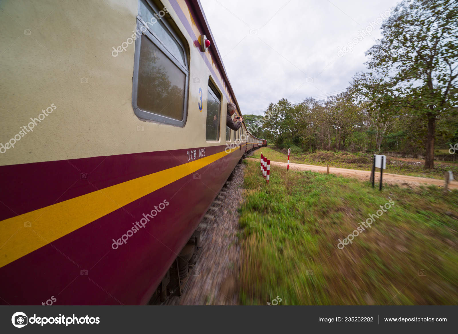 Passenger Train Cars View Window Thailand Railway Bangkok Chiang Mai ...