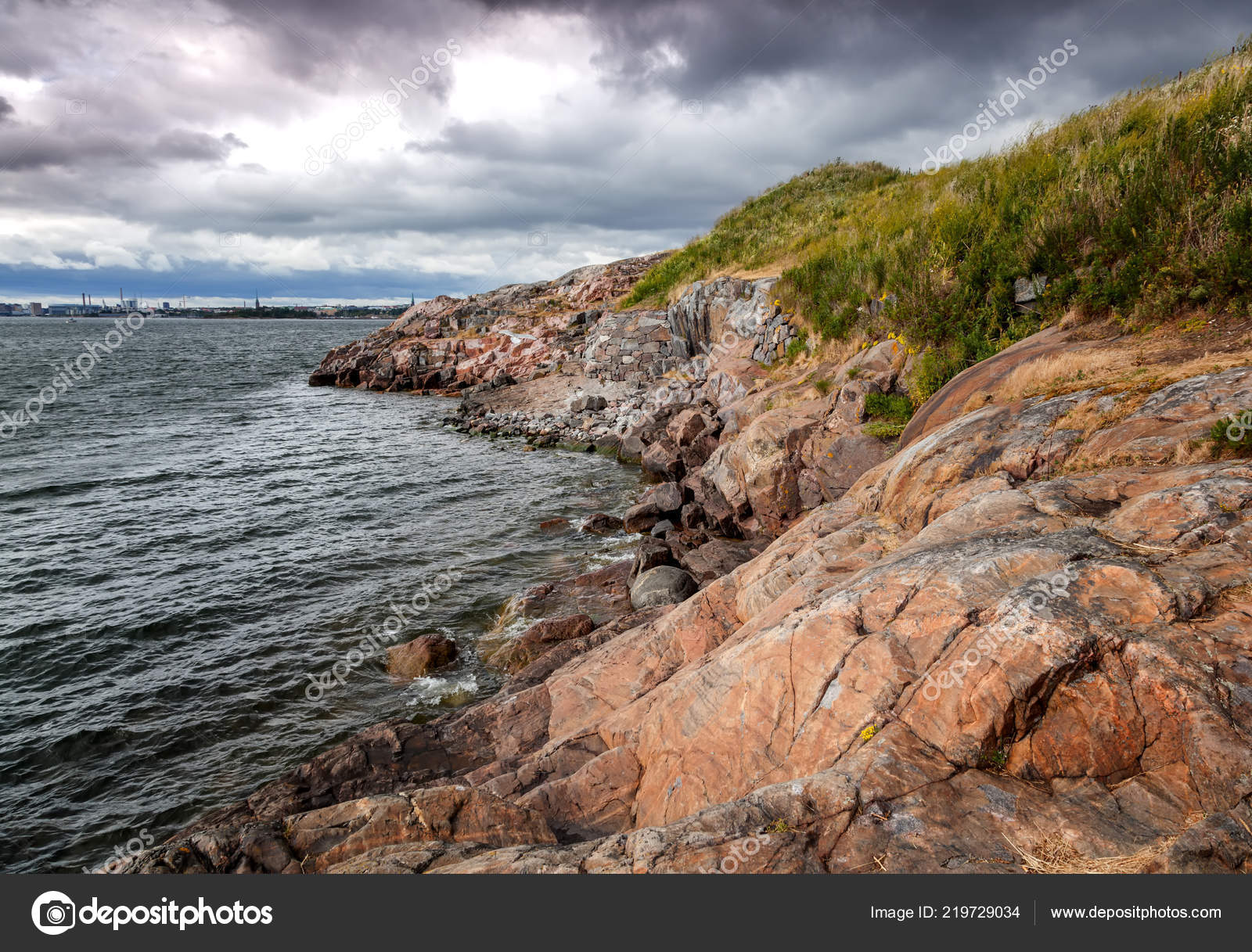 Beautiful Seascape Stone Coast Sea Islands Finland Nature Northern ...